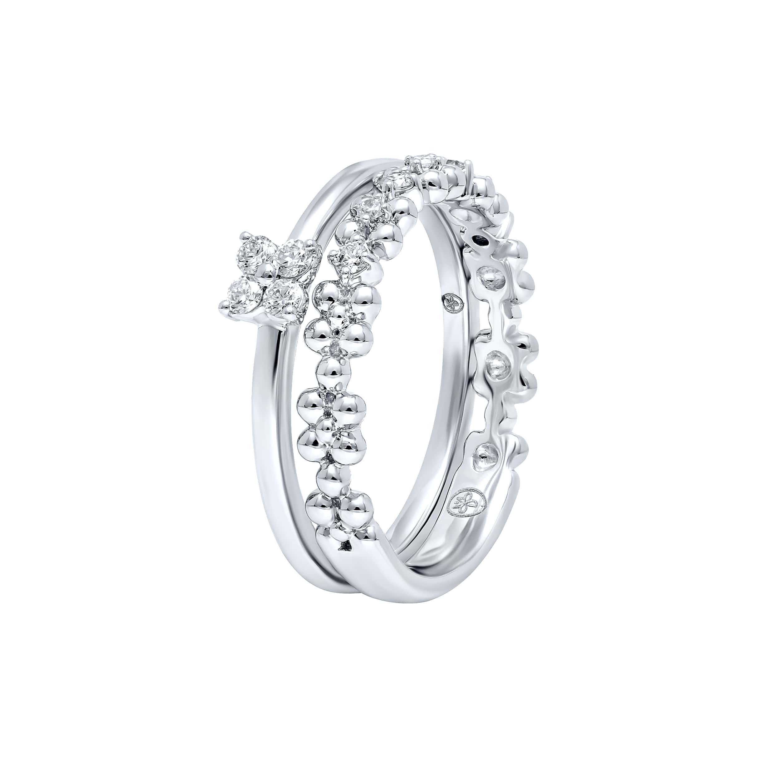 Elegant Testament TWINS 18K Diamond Twin Rings in White Gold – Dolce ...